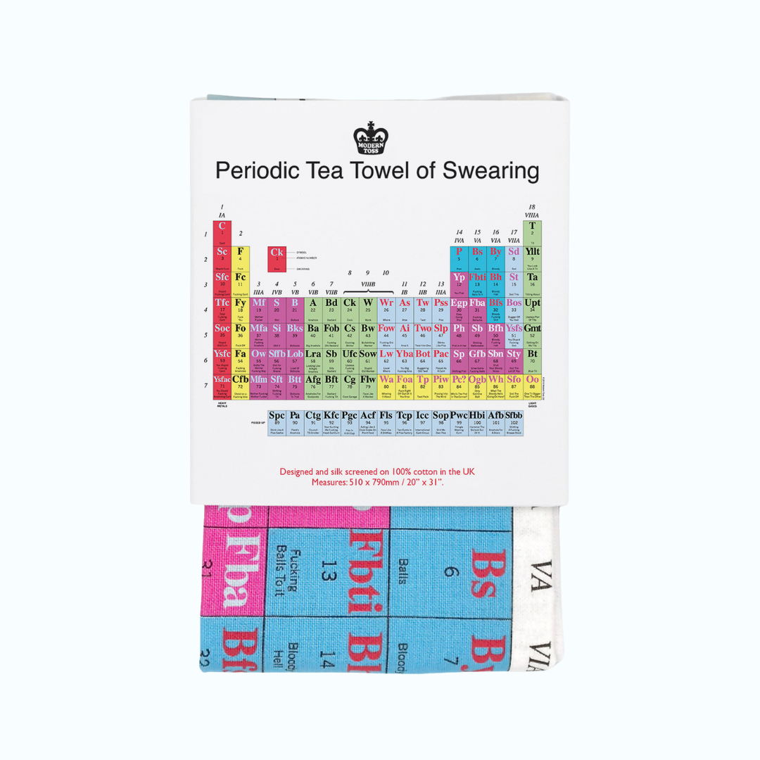 Swearing Periodic Table Tea Towel By Modern Toss – Grumpy Custard